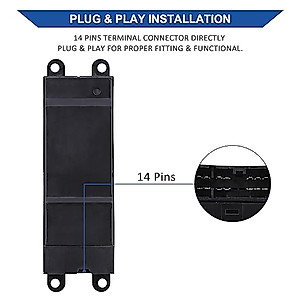 Power Window Switch Front Left Driver Side, Compatible with 98-01 Nissan Altima, 1998-2004 Frontier, 98-99 Sentra, 00-04 Xterra, Legacy, Outback, 03-06 Subaru Baja. Replaces 25401-9E000, 83071AE01B