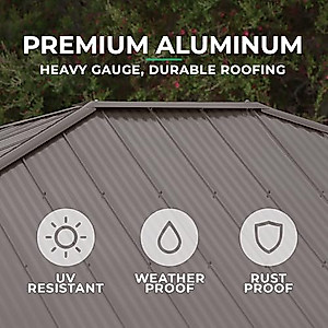 Yardistry 12' Meridian Octagon Cedar Gazebo with Aluminum Roof for Patios, Decks, Garden, Backyard, Durable