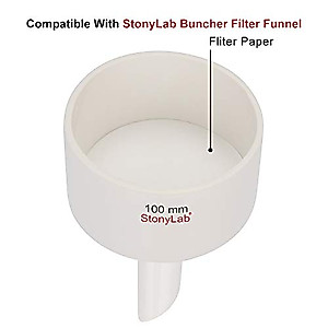 StonyLab Quantitative Filter Paper Circles, 94mm Diameter Cellulose Filter Paper with 20 Micron Particle Retention Medium Filtration Speed, Pack of 100