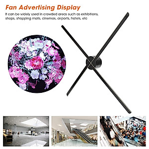 Bindpo 3D Hologram Fan, 65CM 3D Hologram Fan Advertising Holographic Projector Naked Eye 3D Rotating Electric Fan Advertising Projecto, for Shop, Mall, Party Advertising Display(US)