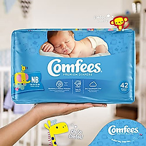 Comfees Baby Diapers for Newborns, 42 Count, Size N