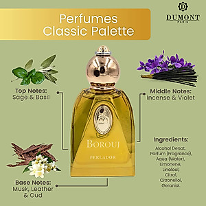 Dumont BOROUJ PERLADOR - 85ml - Unisex Perfume for Men & Women - Arab Inspired Fragrance with Musky Notes - Long Lasting Cologne Mist & Body Spray - for Him & Her
