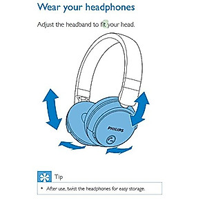 Philips SHB8750NC/27 Wireless Noise Canceling Headphones, Black