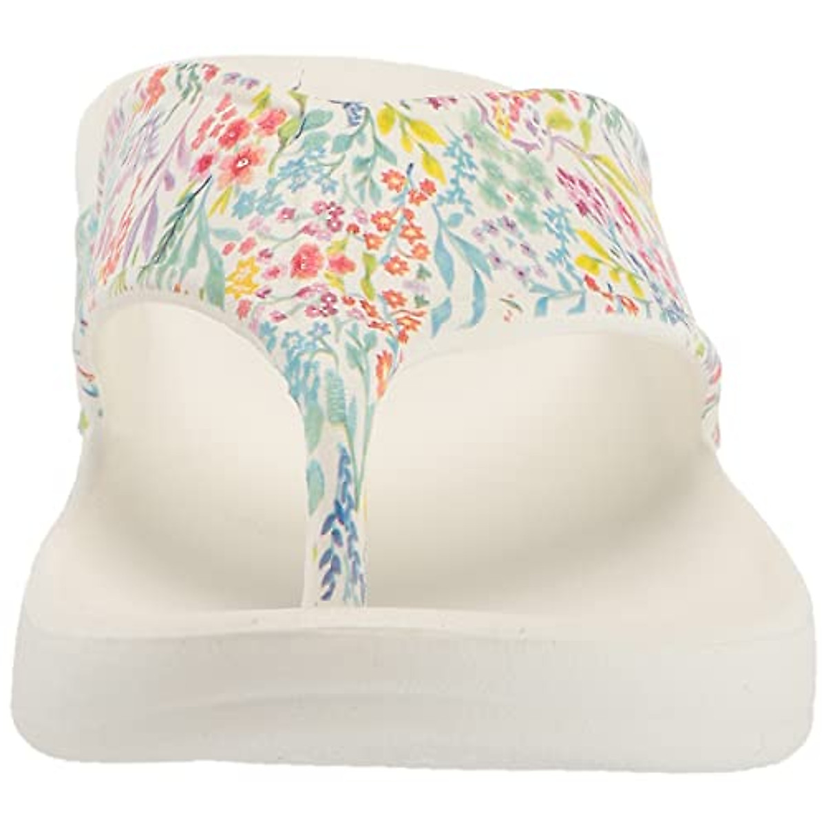 BZees Womens Villa Print Thong White Floral 8 M