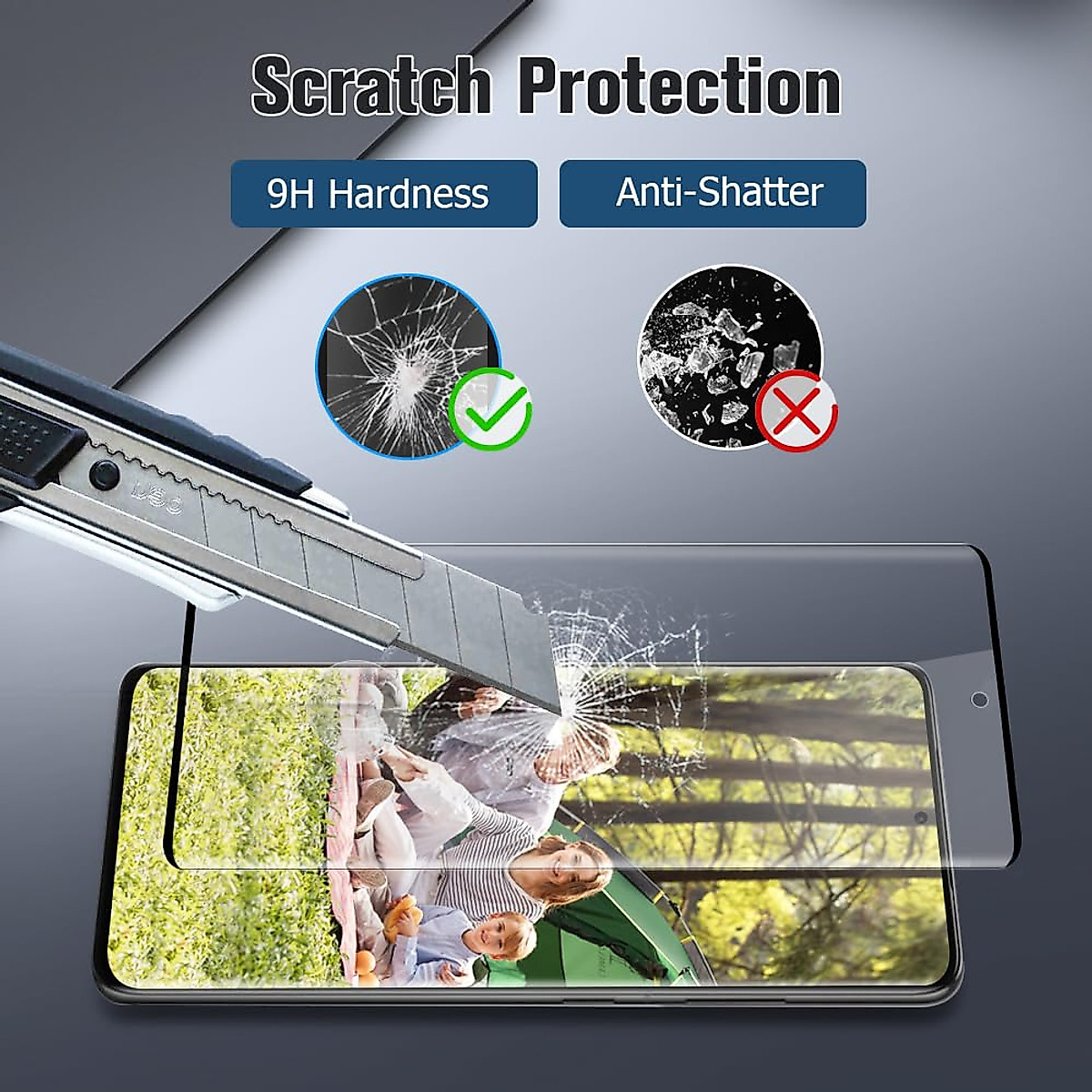 VITAVELAAA [2+2 Pack Galaxy S21 Ultra Screen Protector, Fingerprint Unlock, 9H Hardness Tempered Glass, Bubble Free, Premium HD Clear for Samsung Galaxy S21 Ultra Glass Screen Protector (6.8 Inch)