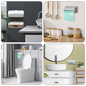 ABOOFAN 3 Pcs Garbage Bag Storage Box Trash Bag Adhesive Garbage Bag Boxes Plastic Bag Storage Holder Wall Mounted Garbage Bag Dispenser Plastic Bag Holder Storage Rack Pp No Punching