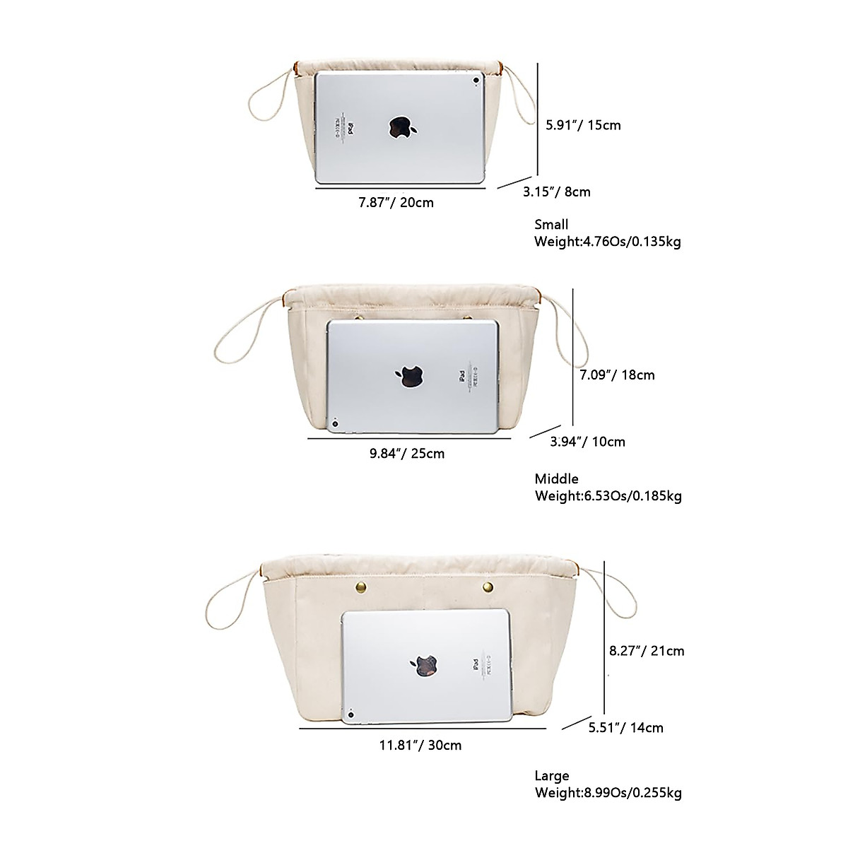 YONBEN Purse Organizer Insert, Easy Handbag organizer with Zipper, Inside Bag Divider & Tote Shaper Tote Bag in Bag Inside Purse Organizer (M)