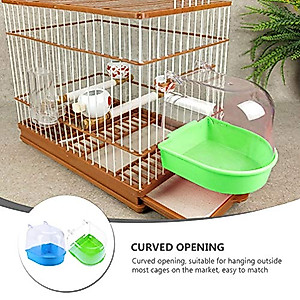 GANAZONO Small Bird Cage 2pcs Caged Bird Bath Hanging Bathtub Bath Box Toy Parrot Water Shower Bowl Cage Accessory for Small Pet Birds Canary Parakeets Budgies Lovebirds Random Color Bird Cage