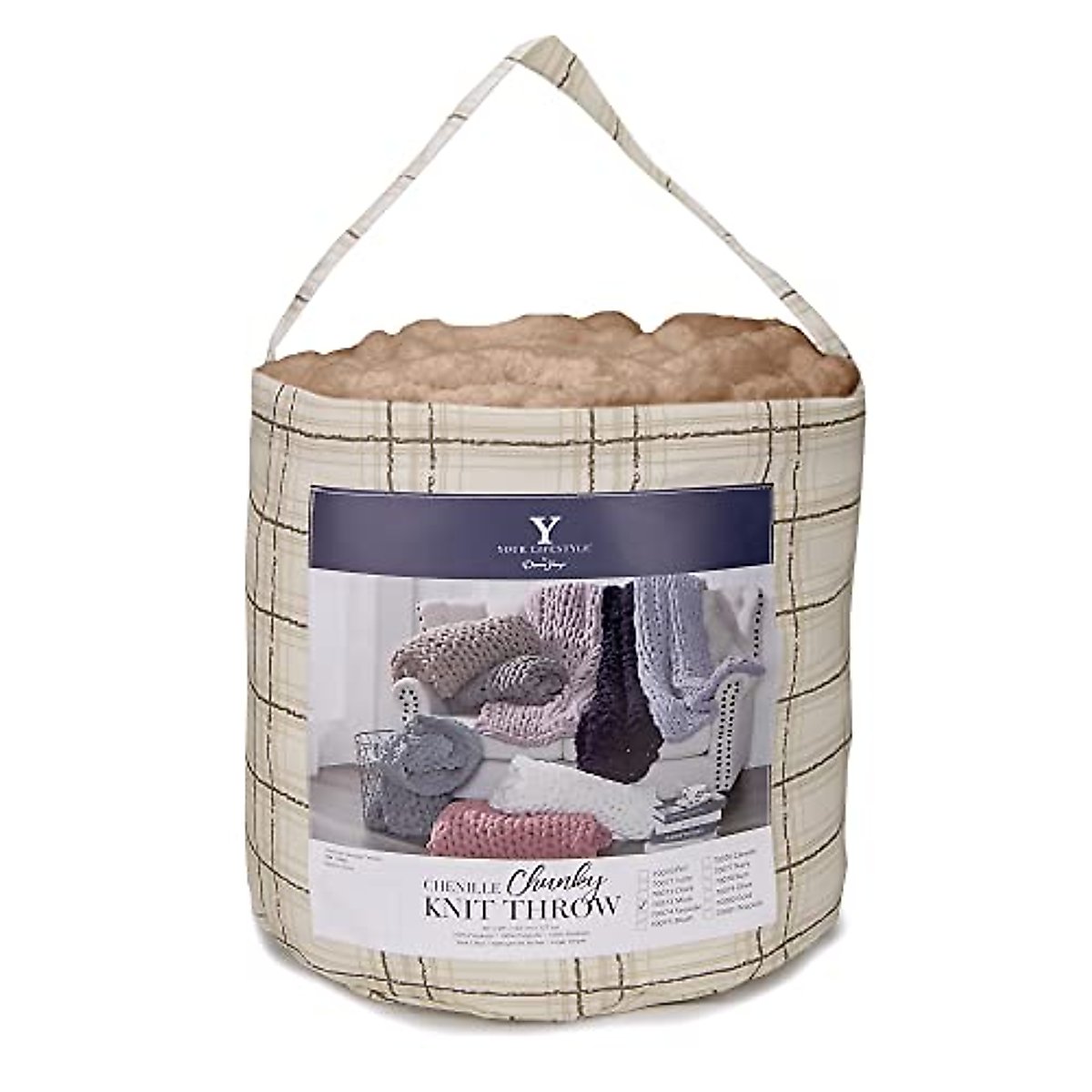 Donna Sharp Throw Blanket - Chenille Knitted Mink Contemporary Decorative Throw Blanket with Over-Sized Loop Pattern