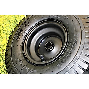 (Set of 2) Matte Black Universal Fit 15x6.00-6 Tires & Wheels 4 Ply for Lawn & Garden Mower Turf Tires .75" Bearing