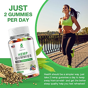 Hemp Gummies 2 Packs - 100% Natural Organic Hemp Gummy Extra Strength High Potency with Pure Hemp Oil Extract Vegan Edible Bear Candy Made in US