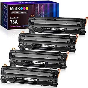 E-Z Ink (TM Compatible Toner Cartridge Replacement for HP 78A CE278A to use with Pro P1606dn, M1536dnf, P1566, P1560, P1606, M1536 Printer (Black，4 Pack)