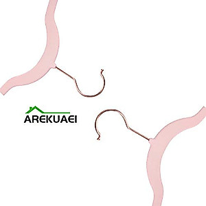 AREKUAEI Premium Blush Pink Velvet Hangers (Pack of 50) Heavyduty - Non Slip - Velvet Suit Hangers - Copper/Rose Gold Hooks,Space Saving Clothes Hangers