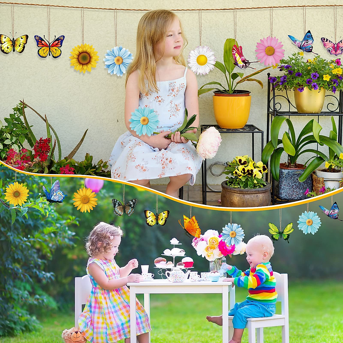 40 Pieces Sunflower Cutouts Butterfly Cutouts Classroom 3D Bulletin Board Decoration Gerbera Daisy Cutouts for School Early Childhood Teacher Student School Wall Birthday Party Decoration