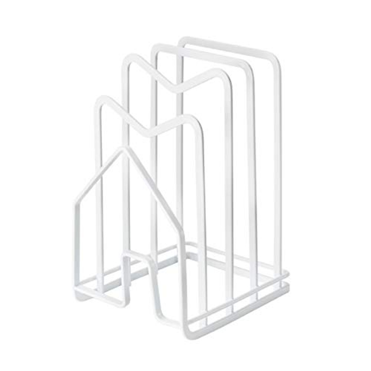 Cutting Board Rack, HLLBRC Chopping Board Organizer Stand Holder Rack, Dishes Plates Pot Pan Lids Rack Organizer for Kitchen Cabinet Countertop (white)