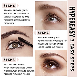 Youngfocus 3D Fiber Lash Mascara Waterproof, Luxuriously Longer, Thicker, Voluminous Eyelashes, Long-Lasting, Dramatic Extension, Smudge-proof, Hypoallergenic Formula-Best Gift