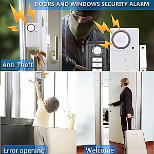 HENDUN Bundles of Wireless Door Alarm 2 Sets with Remote and 4 Sets Without Remote