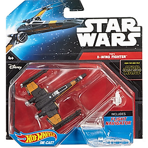 Hot Wheels Star Wars Starship Poe Dameron's X-Wing Fighter (Closed Wing Orange)