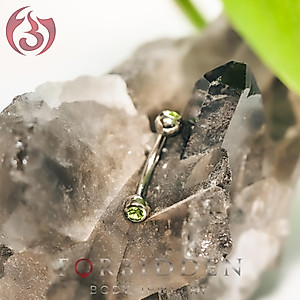 Forbidden Body Jewelry 16G Daith Earrings Surgical Steel Rook Eyebrow Earring Double Gem CZ Barbell Piercing Jewelry for Women Men (Clear)