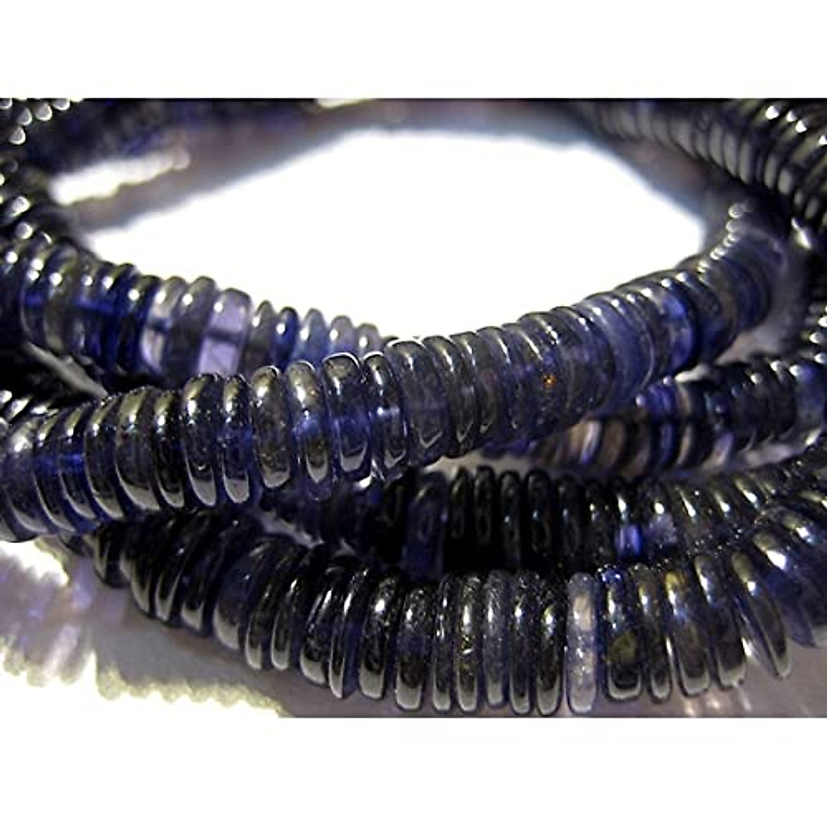 1 Strand Natural Iolite Heishi Beads, Heishi Spacer Beads, Round Gemstone Beads, 6mm 8" Long