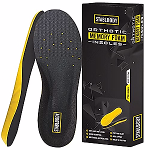 STABLBODY Thick Memory Foam Insoles for Women - Orthotic Inserts for Plantar Fasciitis & Arch Support - Trim-to-Size Shoe Inserts, Full-Length Cushions for Feet - Absorbs Shock - 1 Pair