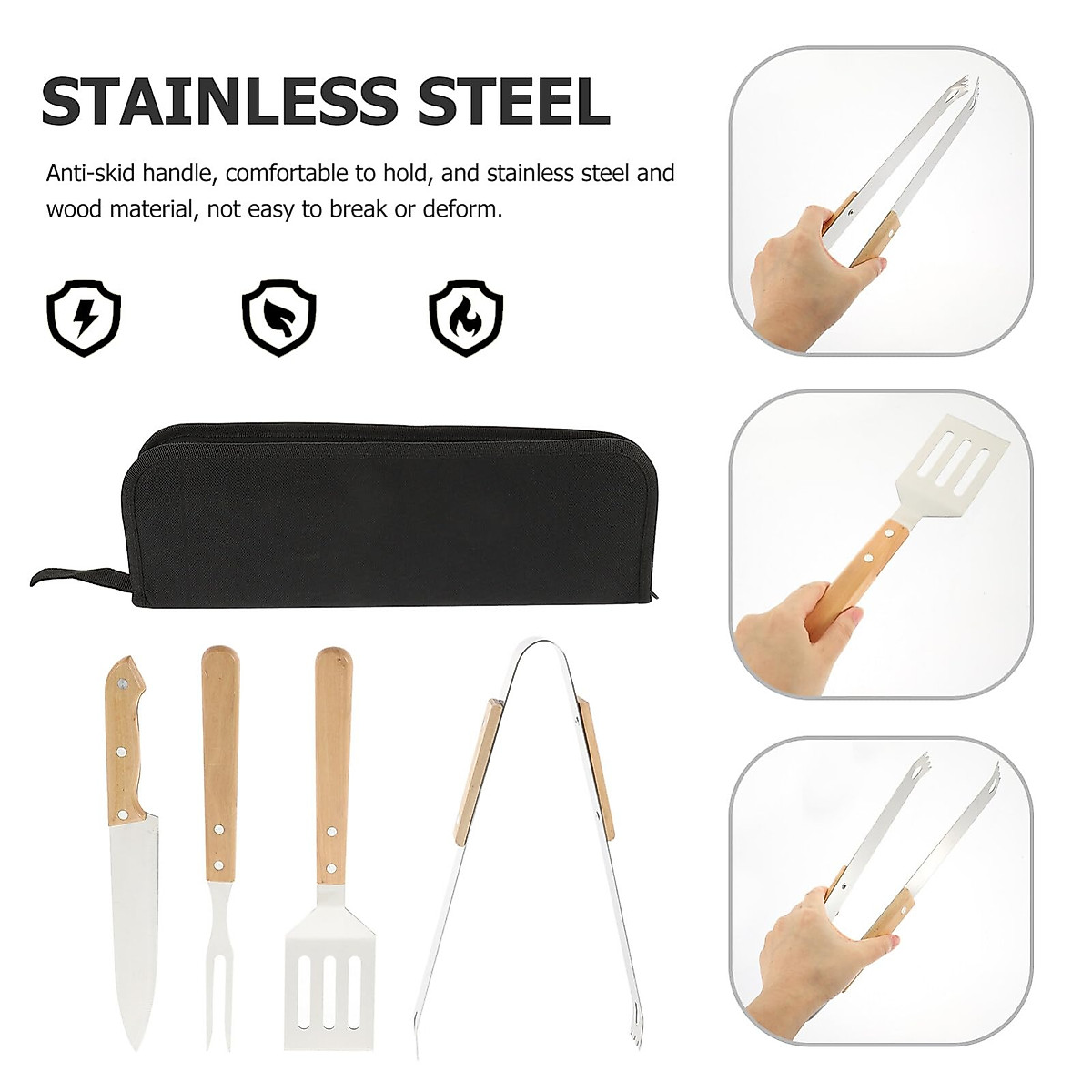 1 Set Set Grill Tool Kit Grilling Tongs Grilling Accessories Kit Barbecue Tools Bbq Tools for Outdoor Grill Bbq Accessories Bbq Cutter Spatula Barbecue Grill Accessories Grill Fork