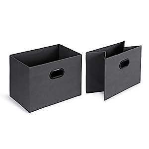 Amazon Basics Closet Storage Organizer with Fabric Bins and Shelves, Grey, 32.7" x 12.2" x 31"