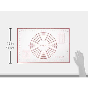 ZCHING Silicone Pastry Measurement Not-Slip Rolling Dough Mats for Baking (red), 24“L x 16“W