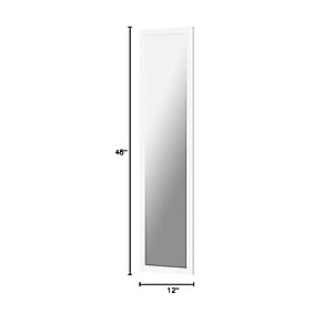 Beauty4U Full Length Mirror Wall Mounted, Full Body Mirror for Bedroom, Tall Dressing Mirror, Wall Mirror for Living Room, Dorm, Long Hanging Mirror,48" X 12"