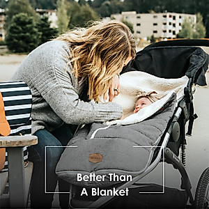 JJ Cole Bundle Me Winter Baby Car Seat Cover and Bunting Bag - Weather Resistant Baby Carrier Cover - Stroller Accessories and Winter Baby Essentials - Heather Gray