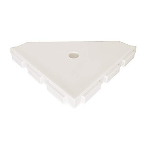 Questech Décor 8 Inch Corner Shower Shelf and 5 Inch Shower Caddy Foot Rest, Geo Lugged Back for New Construction, Wall Mounted Bathroom Shower Organizer, White Polished