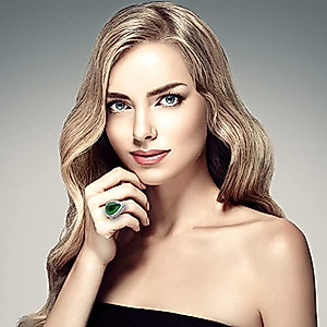 Duel On Jewel Turkish Silver Rhodium Ottoman Sultan Womens Cocktail Teardrop Adjustable Ring Size 6 to 8 in Green Zircon and Accents - Gifts For Mothers Day Bride Wedding Party