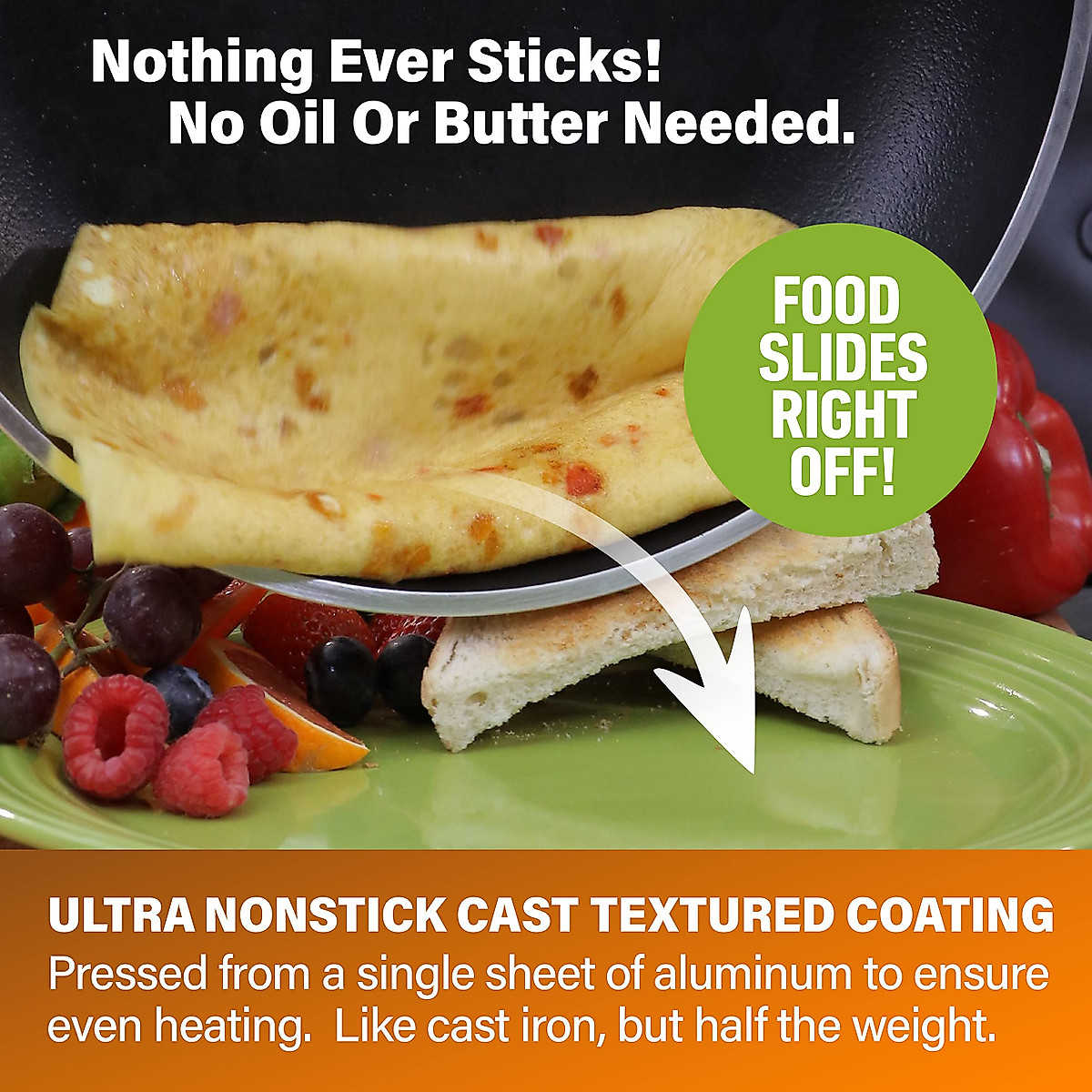 Gotham Steel Copper Cast 12” Large Nonstick Frying Pan with Ultra Durable Mineral and Diamond Triple Coated 100% PFOA Free, Skillet with Stay Cool Stainless-Steel Handle, Oven & Dishwasher Safe