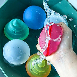 Reusable Water Balloons Water Bombs Fun Shapes Self Sealing Magnetic Refill in 1 Second - 6 pcs/pack