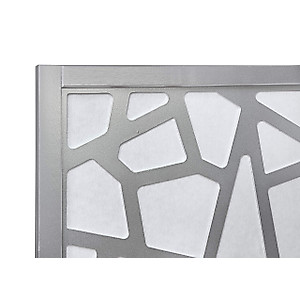 Roundhill Furniture Giyano 4 Panel Screen Room Divider, Sliver