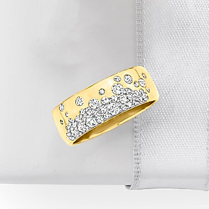 Ross-Simons 0.50 ct. t.w. Scattered-Diamond Ring in 18kt Gold Over Sterling. Size 7