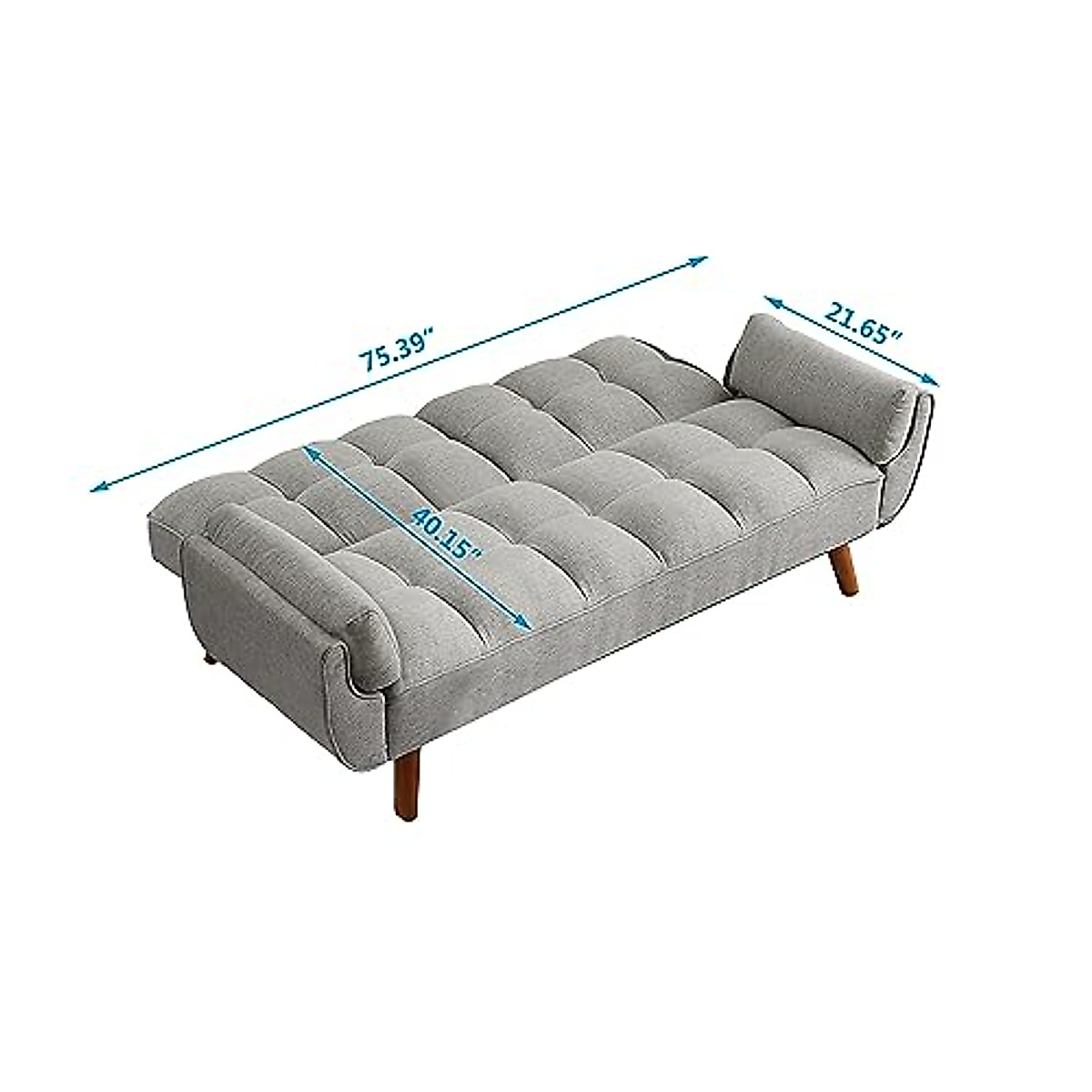 Verfur Futon Sofa Bed Sofabed, Light Gray