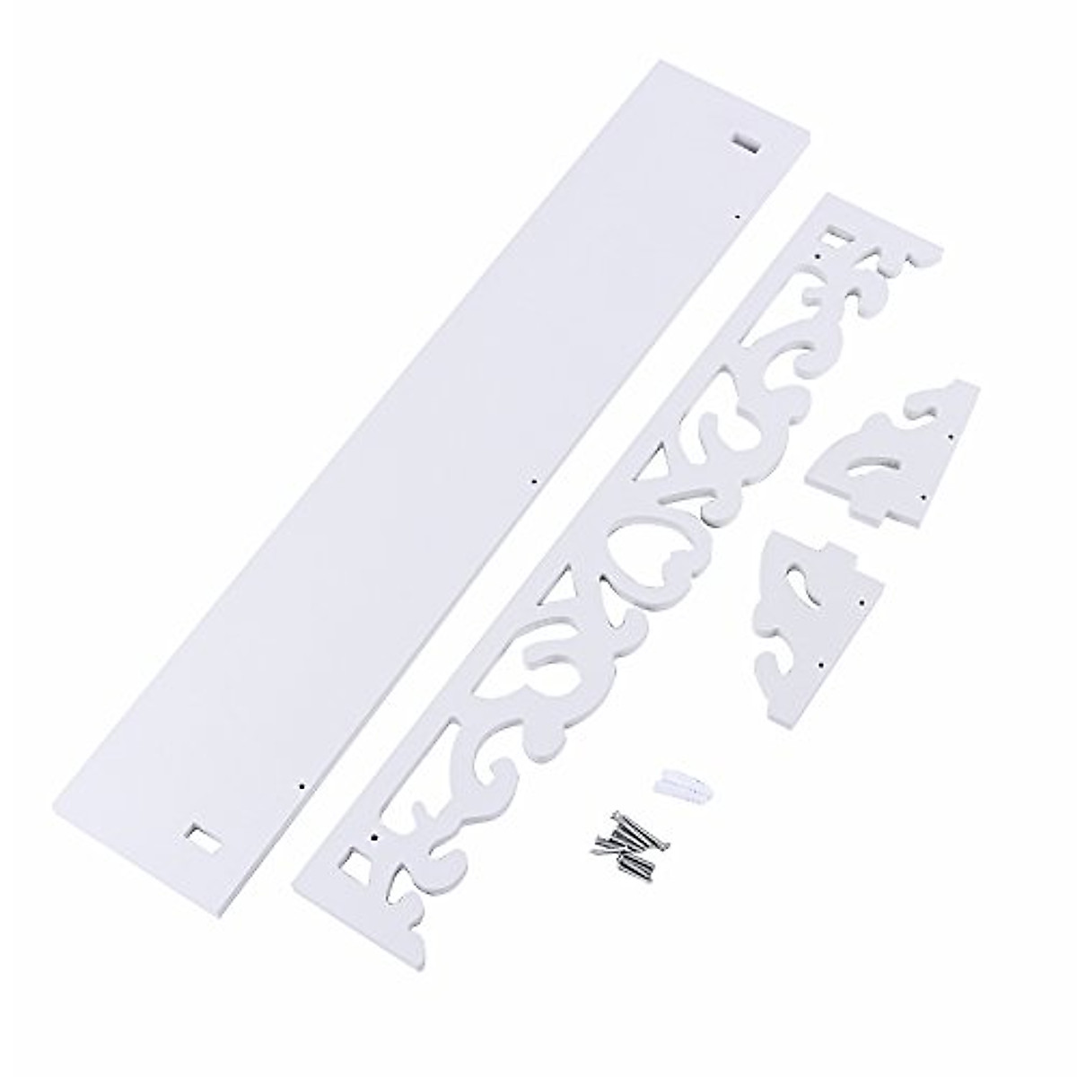 EBTOOLS Floating Shelf, White Shabby Chic Filigree Style Shelves Cut Out Design Wall Shelf Home