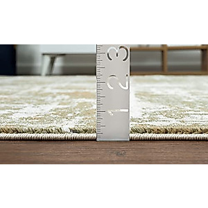 Abani Savoy Collection Area Rug - Contemporary Green/Cream Design - 6' x9' - Easy to Clean - Durable for Kids and Pets - Non-Shedding - Medium Pile - Soft Feel - for Living Room, Bedroom & Office