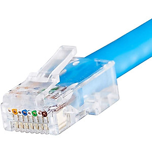 Quilence CAT6 Connectors RJ45 Pass Through Connectors 50pcs 3 Prong Ethernet Gold Plated Network Ends Plug Cable Connectors for 24AWG CAT6 CAT5E Cable