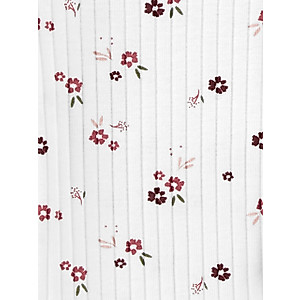 Simple Joys By Carter's Unisex Baby 4-pack Long-sleeve Pointelle Bodysuits Bodystocking, Dusty Pink/Grey/Light Burgundy/White Floral, 3-6 Months US