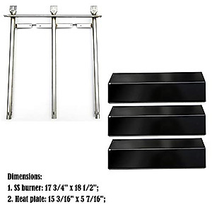 Direct Store Parts Kit DG199 Replacement for Sonoma CGR27, CGR27LP, CGR30, CGR30LP Gas Grill Burners & Heat Plate (SS Burner + Porcelain Steel Heat Plate)