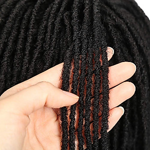 HANNE Short Dreadlock Wigs for Black Women and Men Afro Crochet Twist Braided Faux Locs Wig for African Americans Curly Braiding Full Wigs (Black Wig)