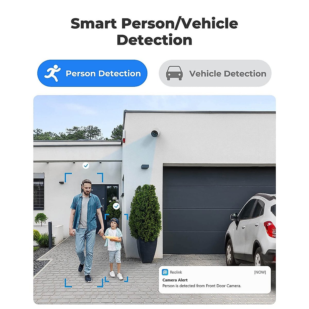 REOLINK 5MP PoE Security Camera System Bundle, 6pcs IP Cameras, 2pcs Person/Vehicle Detection Smart Cameras,a 8CH NVR Pre-Installed with 2TB HDD(Include 6 x 18M Cat5 Cable)