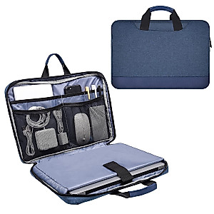 11.6 12.9 Inch Laptop Bag, Men Women Travel Briefcase with Organizer, Waterproof Laptop Sleeve for Lenovo Chromebook 11.6, Surface Pro 7/6/5/4, Macbook Air 13 A2337 A2179, Dell HP ASUS Carry Case,Blue