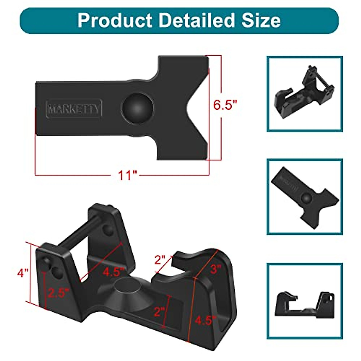 MARKETTY Gooseneck Trailer Lock, Gooseneck Lock Model TL-50 Coupler Lock, Gooseneck-Style Coupler Lock is Intended for Use with Heavy Trailers, Livestock Haulers, and RVs TL-50-Black