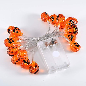 2 Pack Halloween Decoration Pumpkin String Lights, 9.8ft Total 40 LED Battery Operated 3D Halloween Light, Outdoor Decorative Lights for Patio, Garden, Gate, Yard, Halloween Christmas Decoration