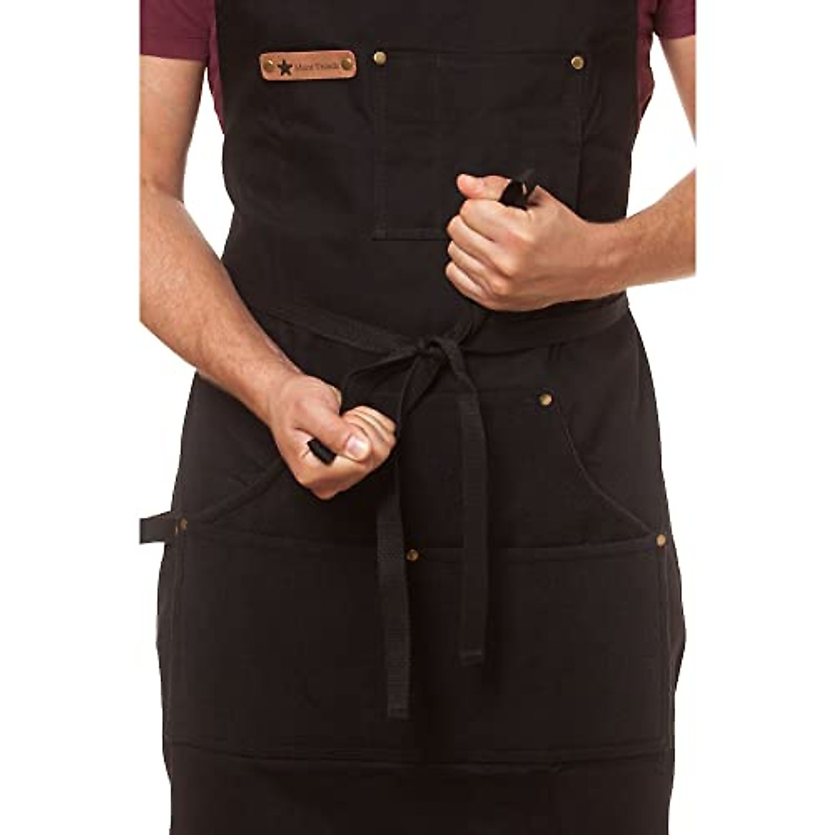 ARAWAK BRAVE Professional Cooking Apron Chef Designed for Kitchen BBQ Grill / 10 OZ Women and Men Bib Adjustable/Towel Loop