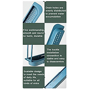 Telescopic Sink Storage Rack – Premium Kitchen Sink Rack – Durable Plastic Expandable Kitchen Rack for Dish Soap, Gloves, Sponge – Built-in Towel Dryer – Easy and Quick Assembling (Gray)