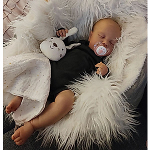Zero Pam Sleeping Reborn Baby Doll Boy 20 Inch Lifelike Silicone Toddler Dolls Realistic Newborn Doll Eyes Closed Soft Body Visible Veins Handcrafted